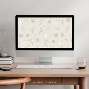 Gold Christmas Desktop Wallpaper: Minimalist Holiday Background ...