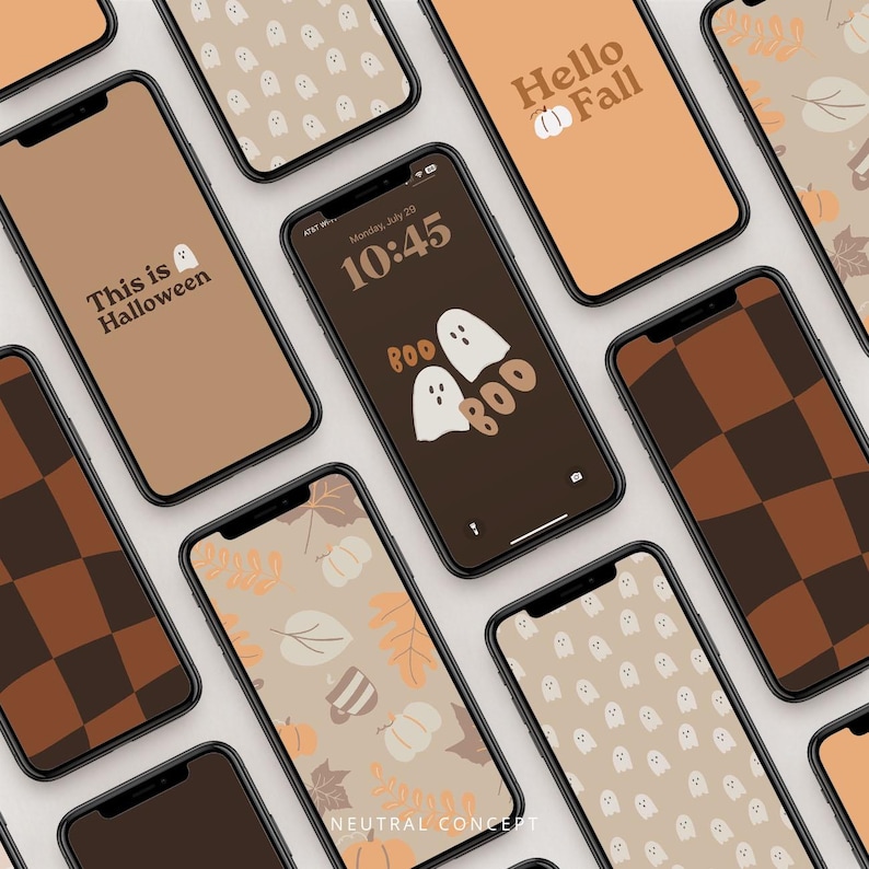 Spooky Halloween Phone Wallpaper Bundle: Minimalist Fall iPhone ...