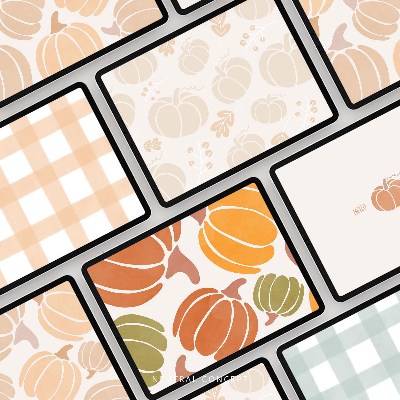 Fall iPad Wallpaper Bundle | Autumn Thanksgiving Tablet Background ...