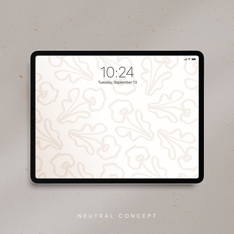 Floral Aesthetic iPad Wallpaper Warm Neutral Aesthetic Tablet ...