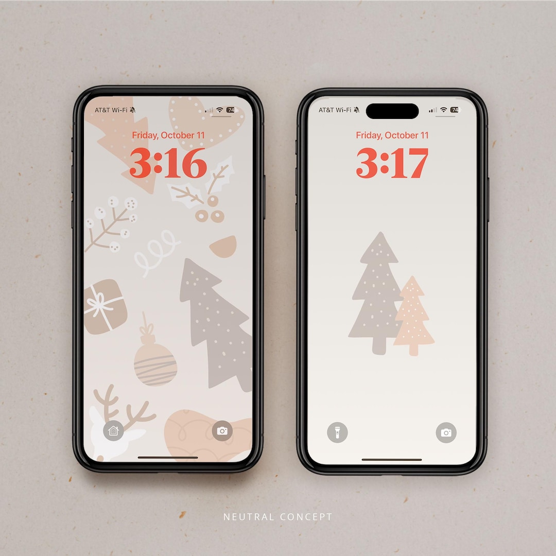 Christmas iPhone Wallpaper Set of 2 | Pink Holiday Phone Background ...