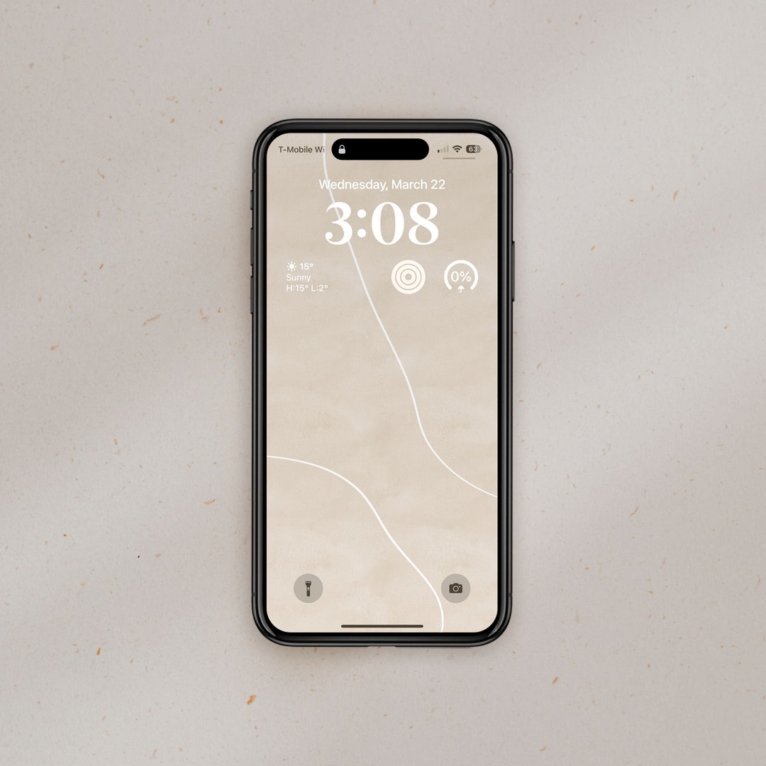 Aesthetic Phone Digital Wallpaper Organic Warm Beige iPhone Background ...