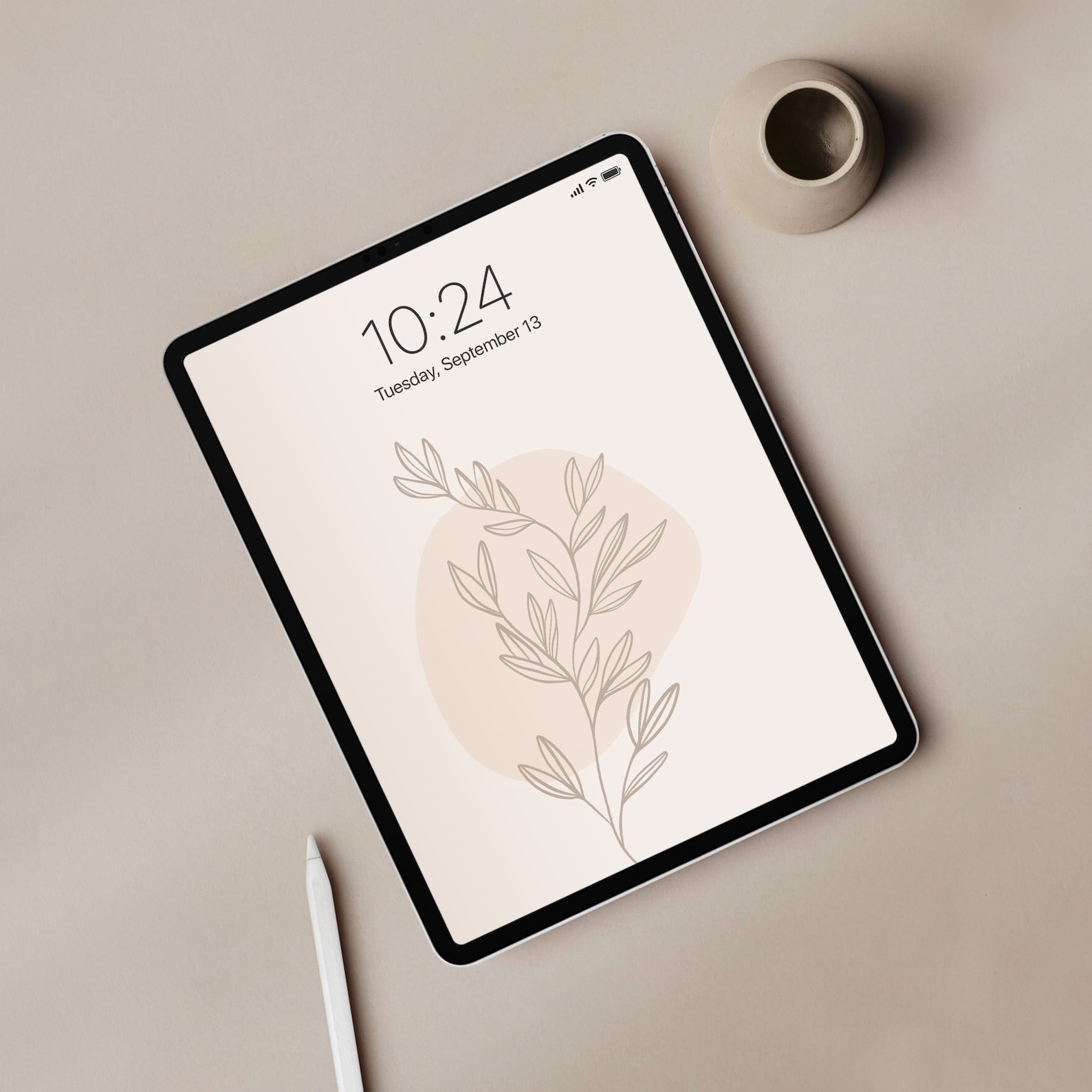 Abstract Floral Digital Wallpaper Beige Neutral Aesthetic Ipad - Etsy
