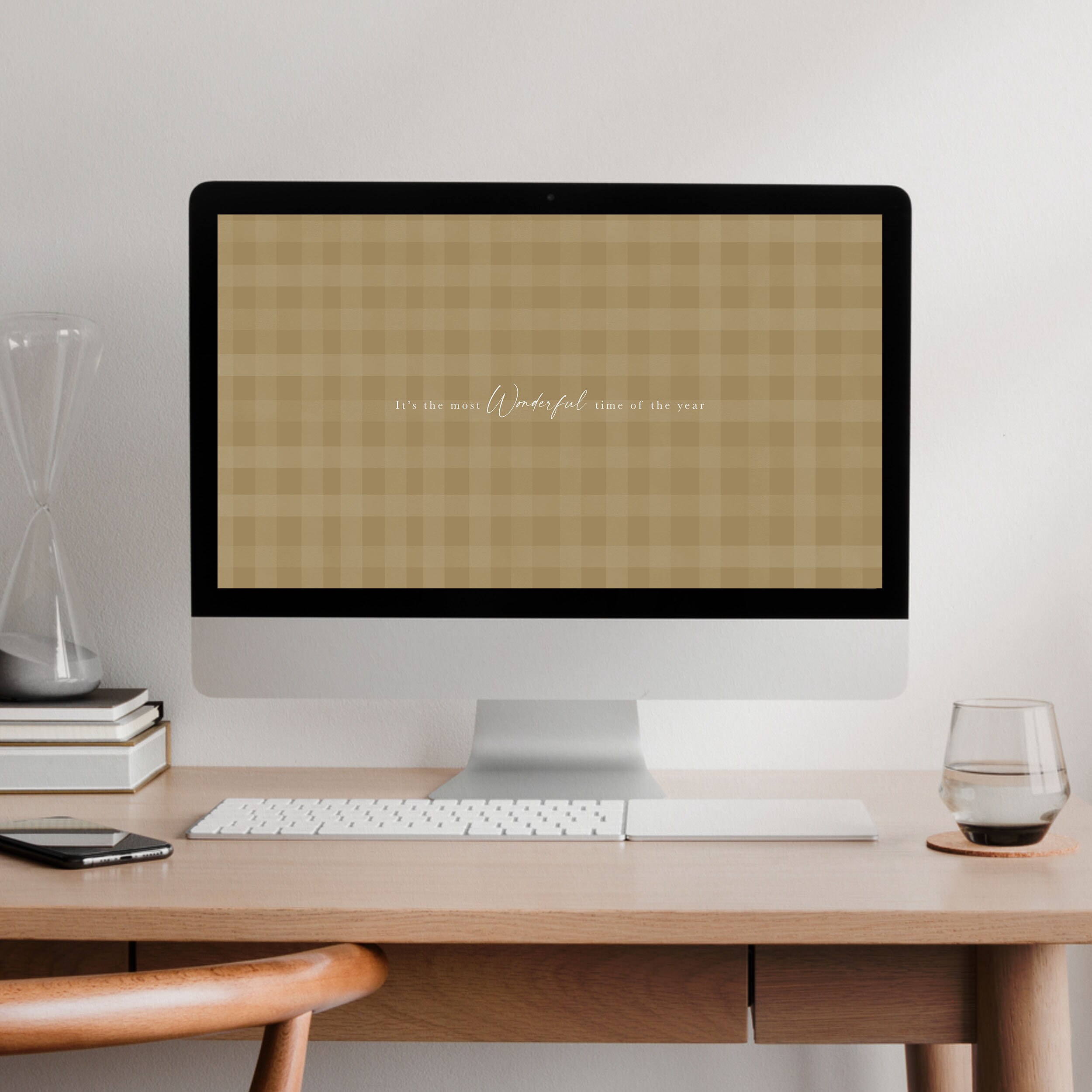 Gingham Desktop Wallpaper Bundle: Christmas Holiday Laptop Screen ...