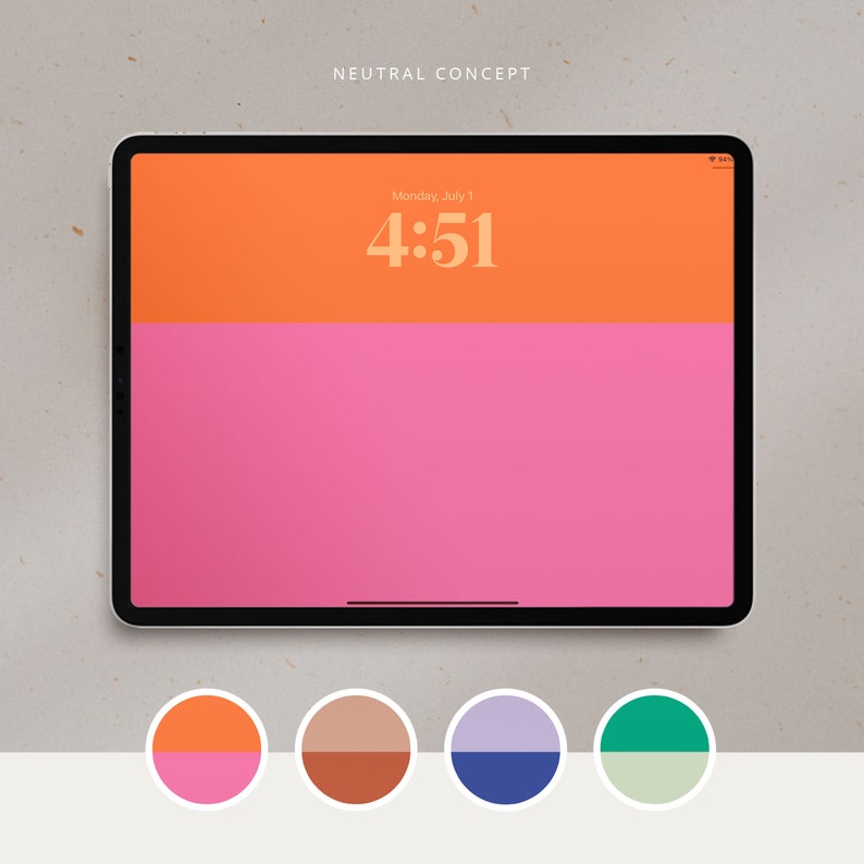 Aesthetic Bundle iPad Wallpapers Colorful Tablet Home Screen Minimalist ...