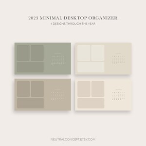 Neutral Desktop Organizer 12 Month Calendar Aesthetic Laptop Digital ...