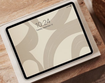 Warm Neutral iPad Wallpaper Boho Tablet Background Warm Boho Neutral ...