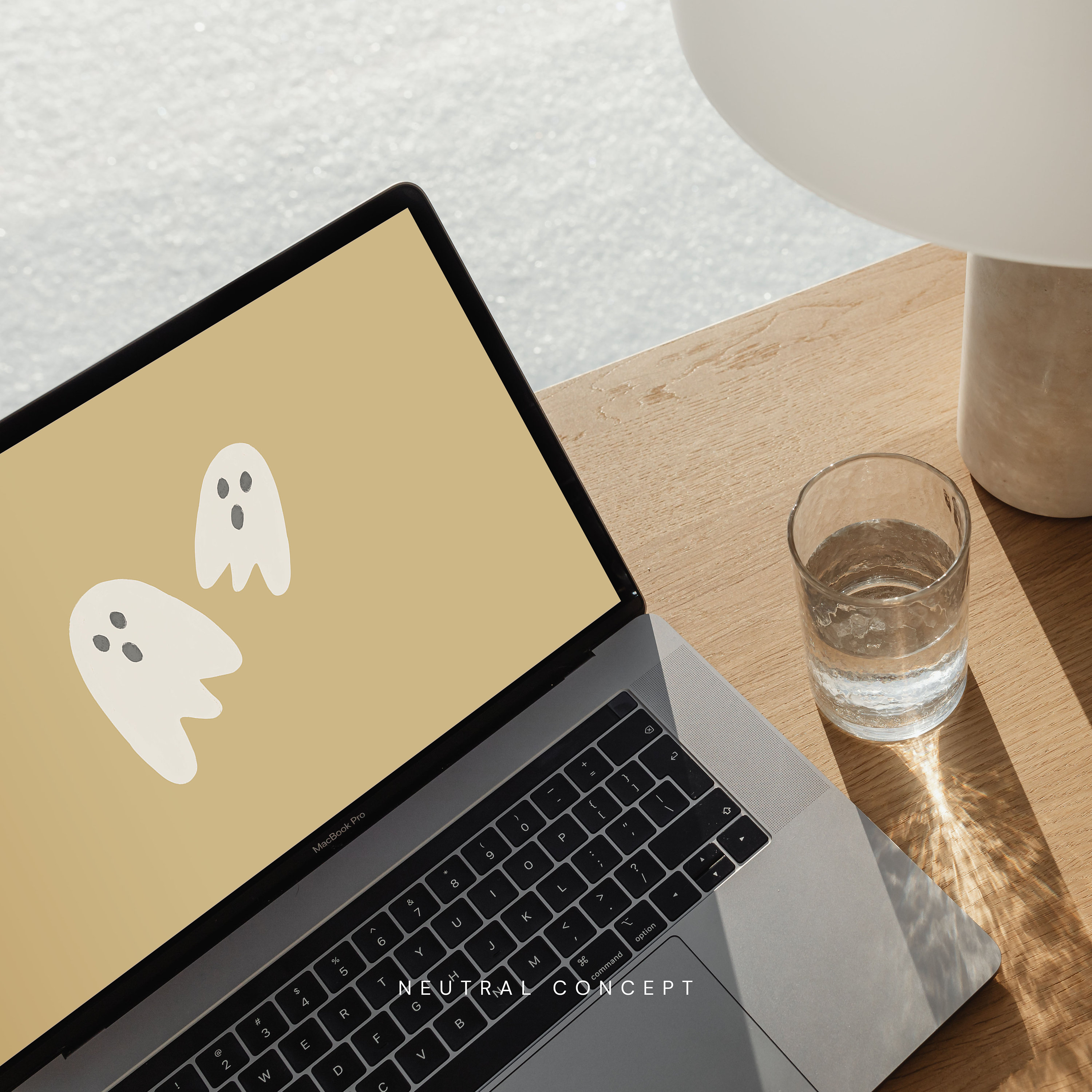 Halloween Fall Desktop Wallpaper Neutral Ghost Aesthetic Laptop ...