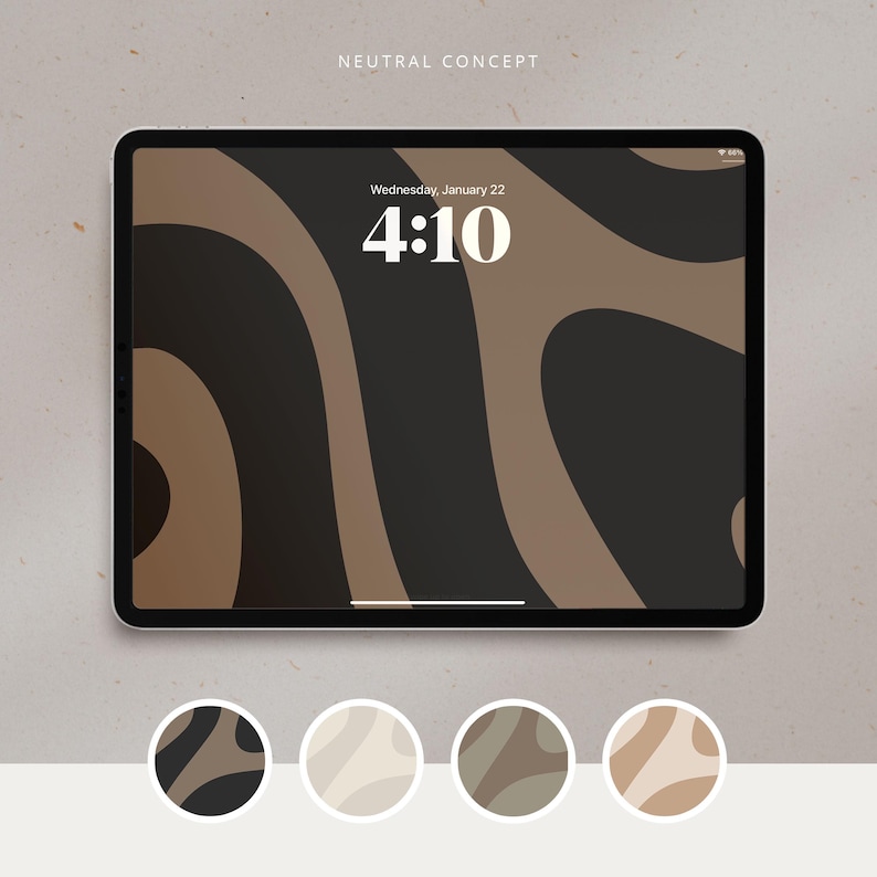 Brown & Black iPad Wallpaper | Organic Shapes Tablet Background ...