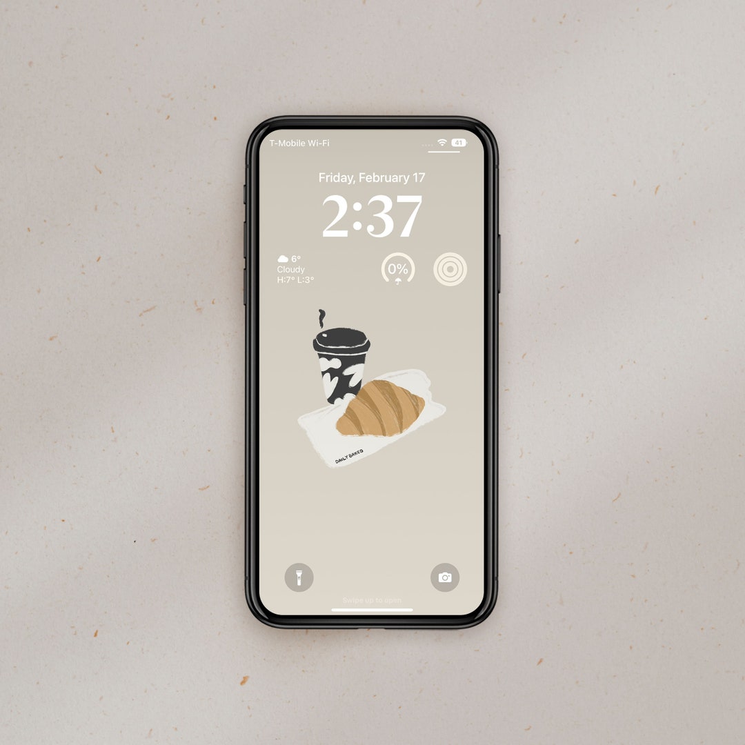 Coffee Phone Wallpaper Neutral Aesthetic iPhone Le Croissant Look ...