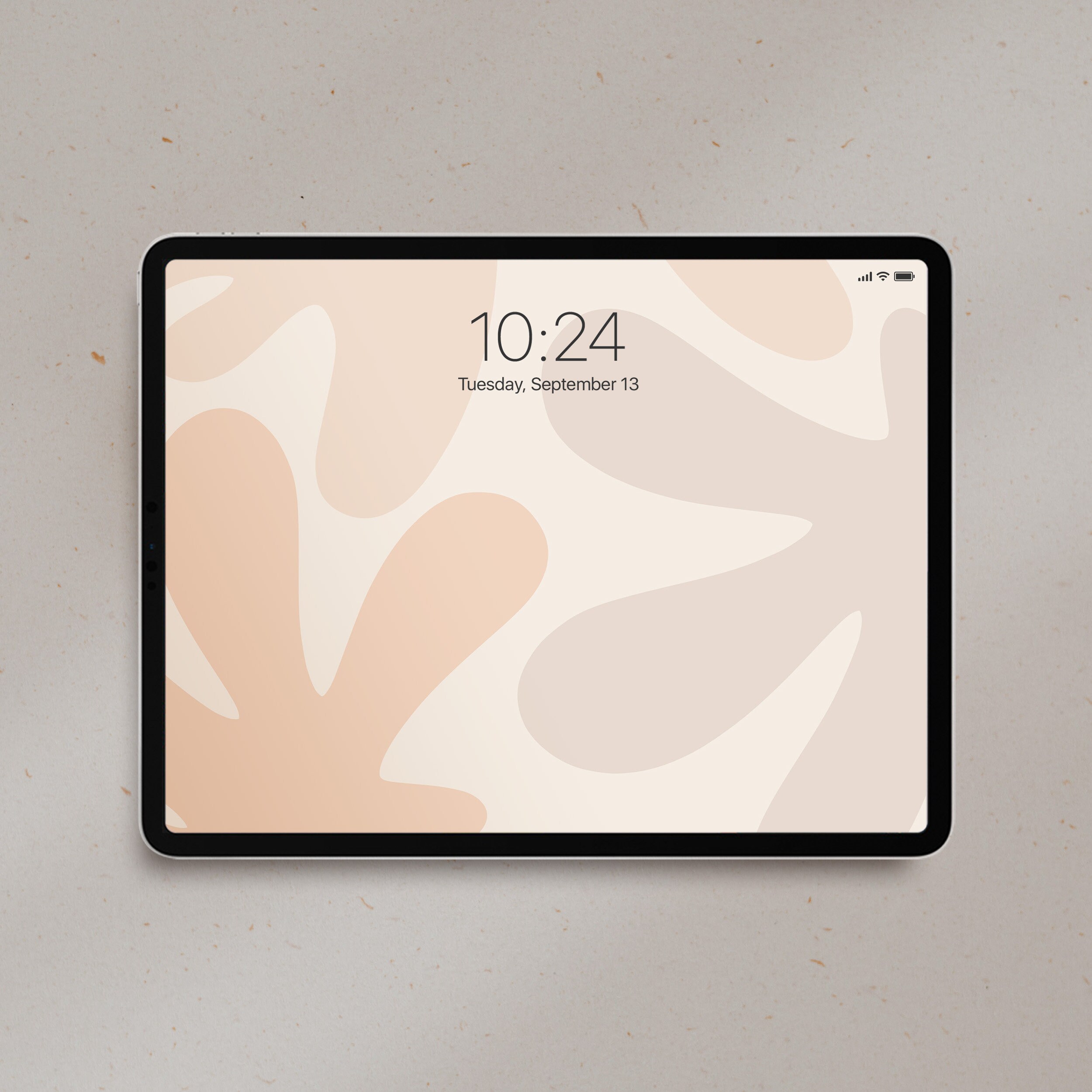 Warm Neutral iPad Wallpaper: Abstract Floral Tablet Background (set of ...