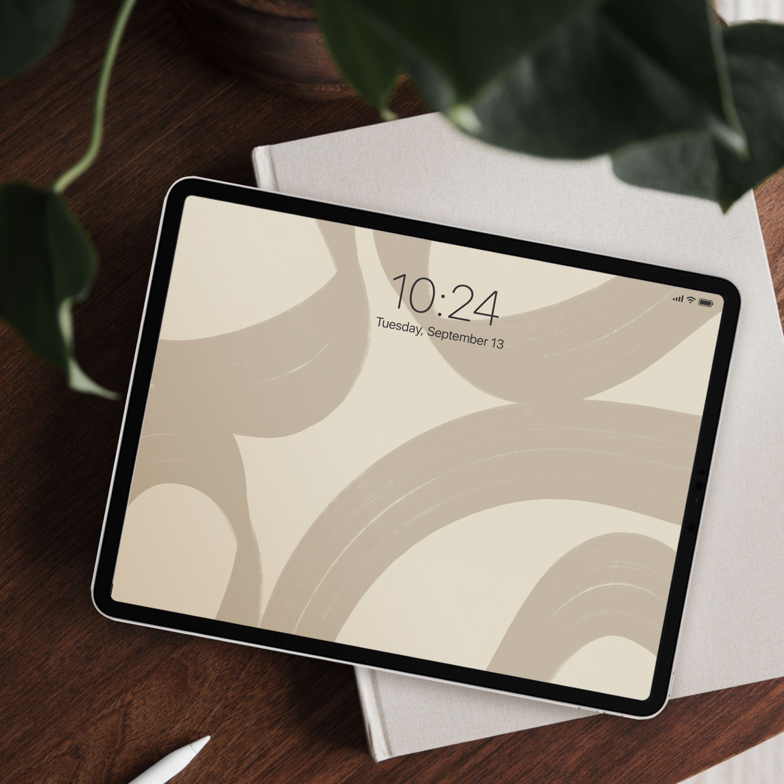 Aesthetic iPad Wallpaper Warm Neutral Digital Tablet Background Instant ...