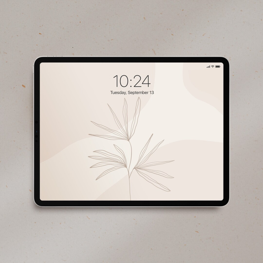 Neutral Floral iPad Wallpaper | Botanical Tablet Background (digital ...