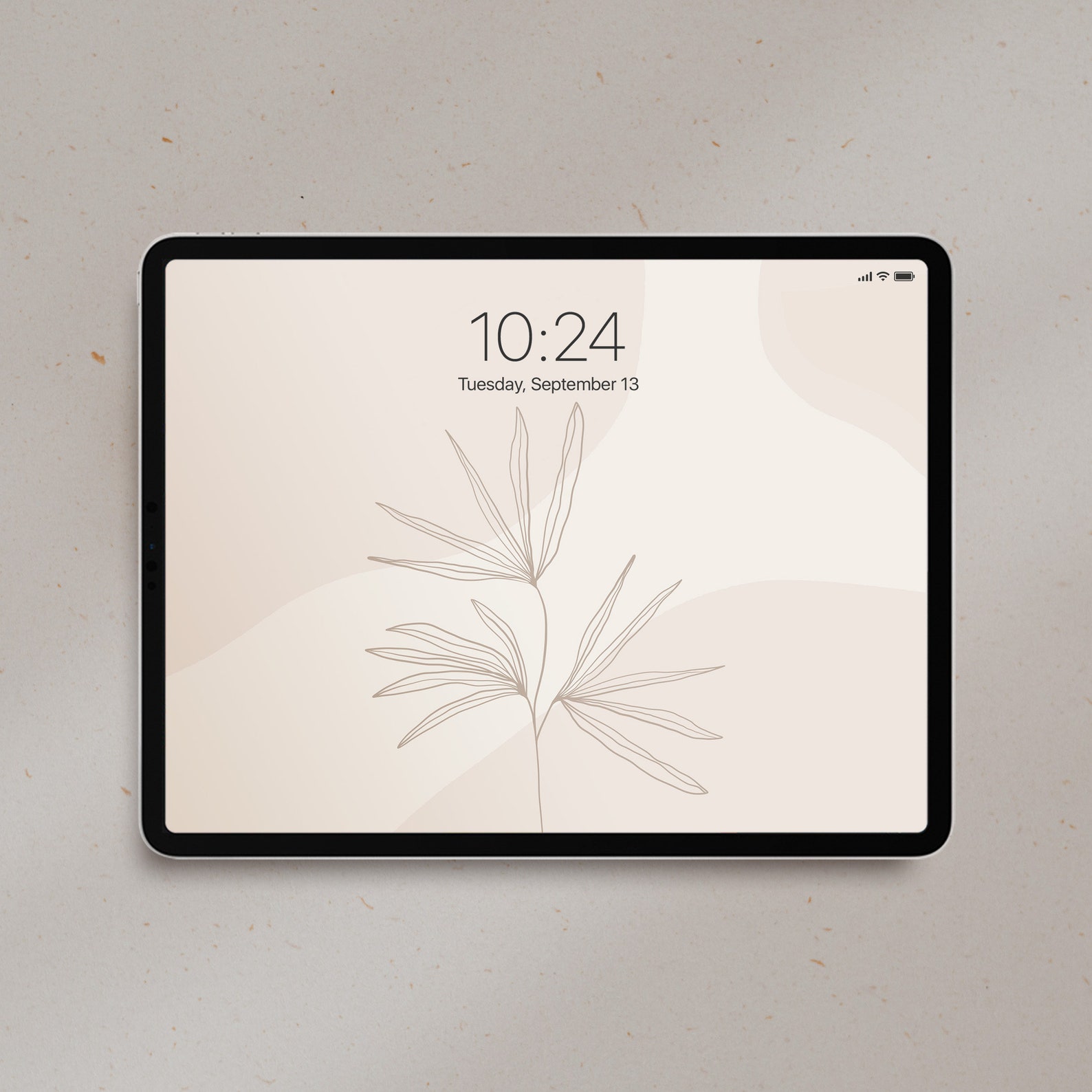 Abstract Floral Digital Wallpaper Beige Neutral Aesthetic iPad ...