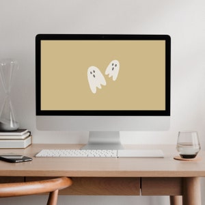 Halloween Fall Desktop Wallpaper Neutral Ghost Aesthetic Laptop ...