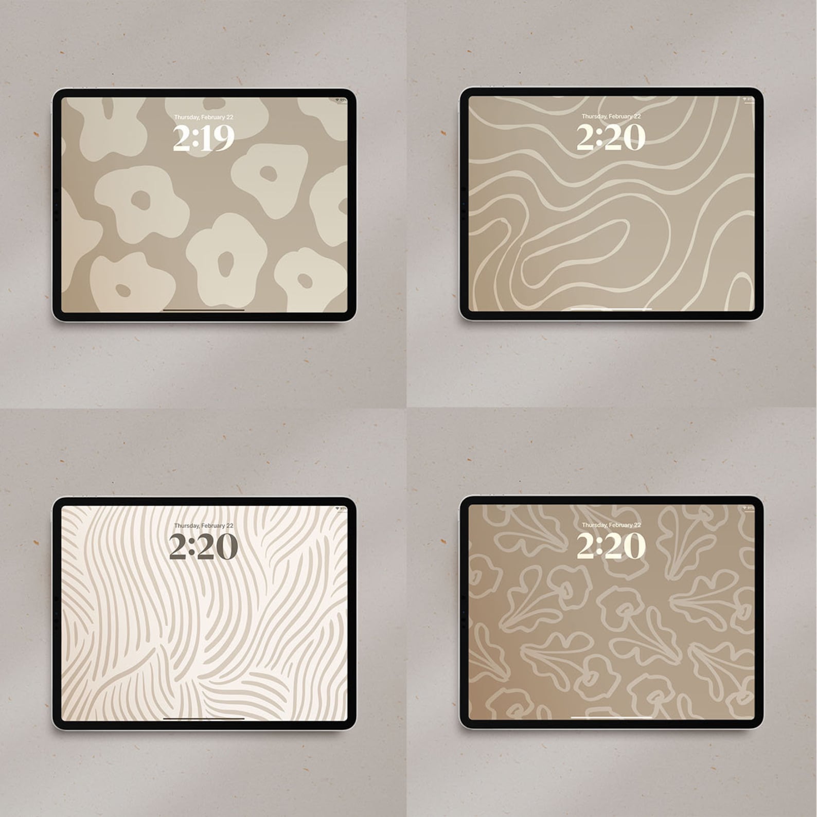 Aesthetic Bundle iPad Wallpapers Warm Neutral Tablet Home Screen Modern ...