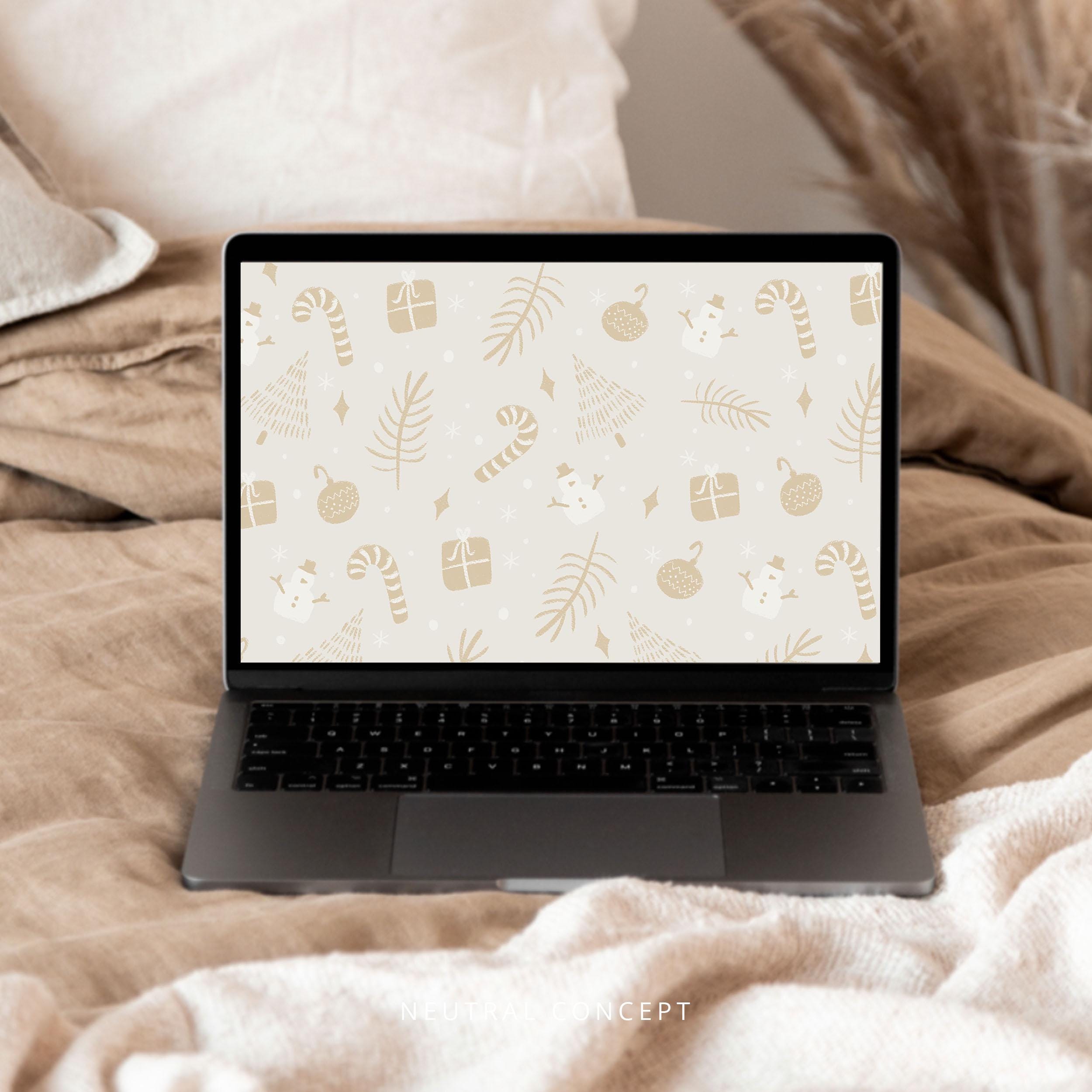 Gold Christmas Desktop Wallpaper: Minimalist Holiday Background ...