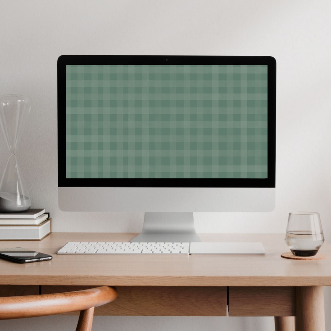 Gingham Desktop Digital Wallpaper Aesthetic Cozy Christmas Laptop ...