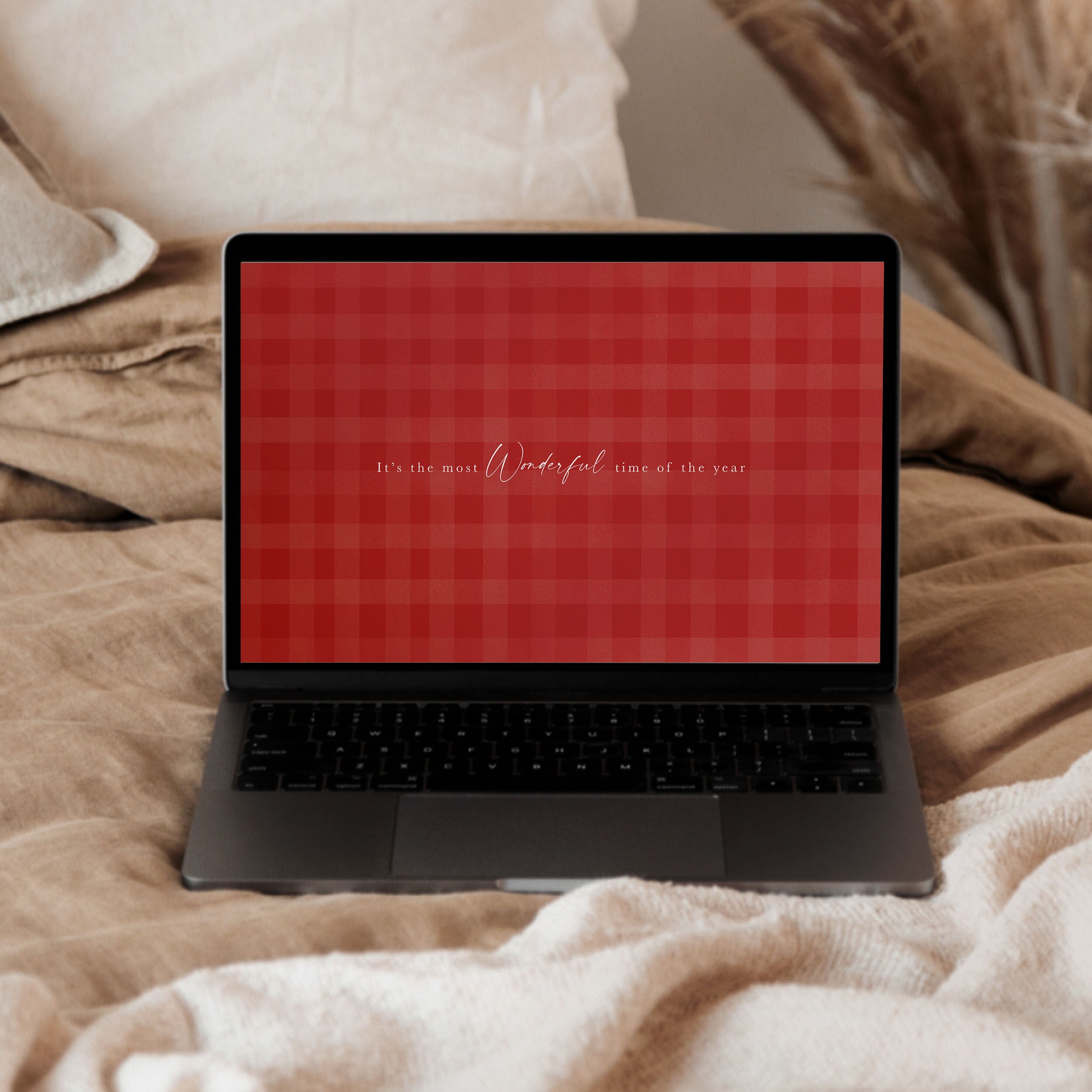 Gingham Desktop Wallpaper Bundle: Christmas Holiday Laptop Screen ...