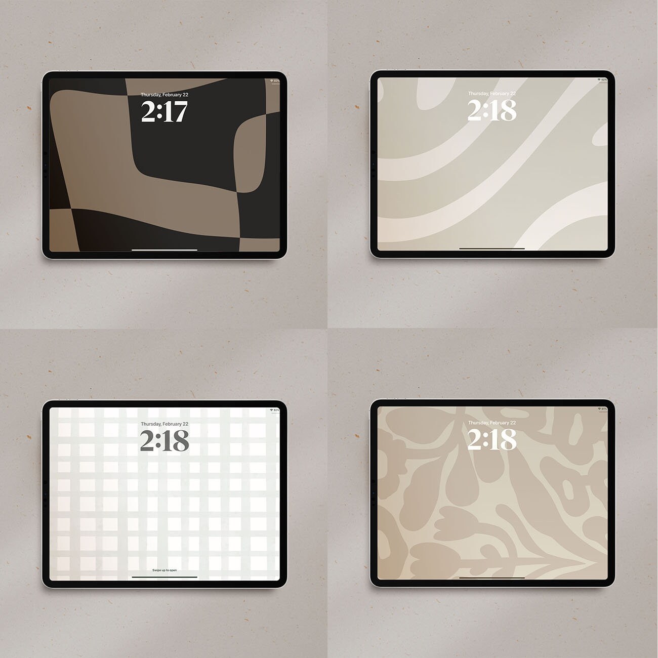 Aesthetic Bundle iPad Wallpapers Warm Neutral Tablet Home Screen Modern ...