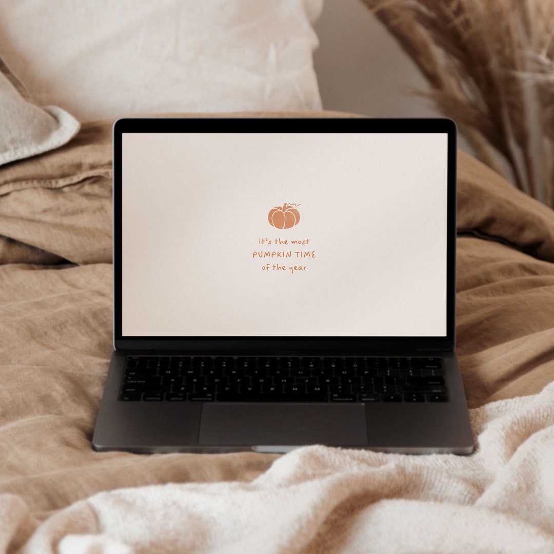 Fall Pumpkin Desktop Wallpaper Orange Aesthetic Laptop Background ...