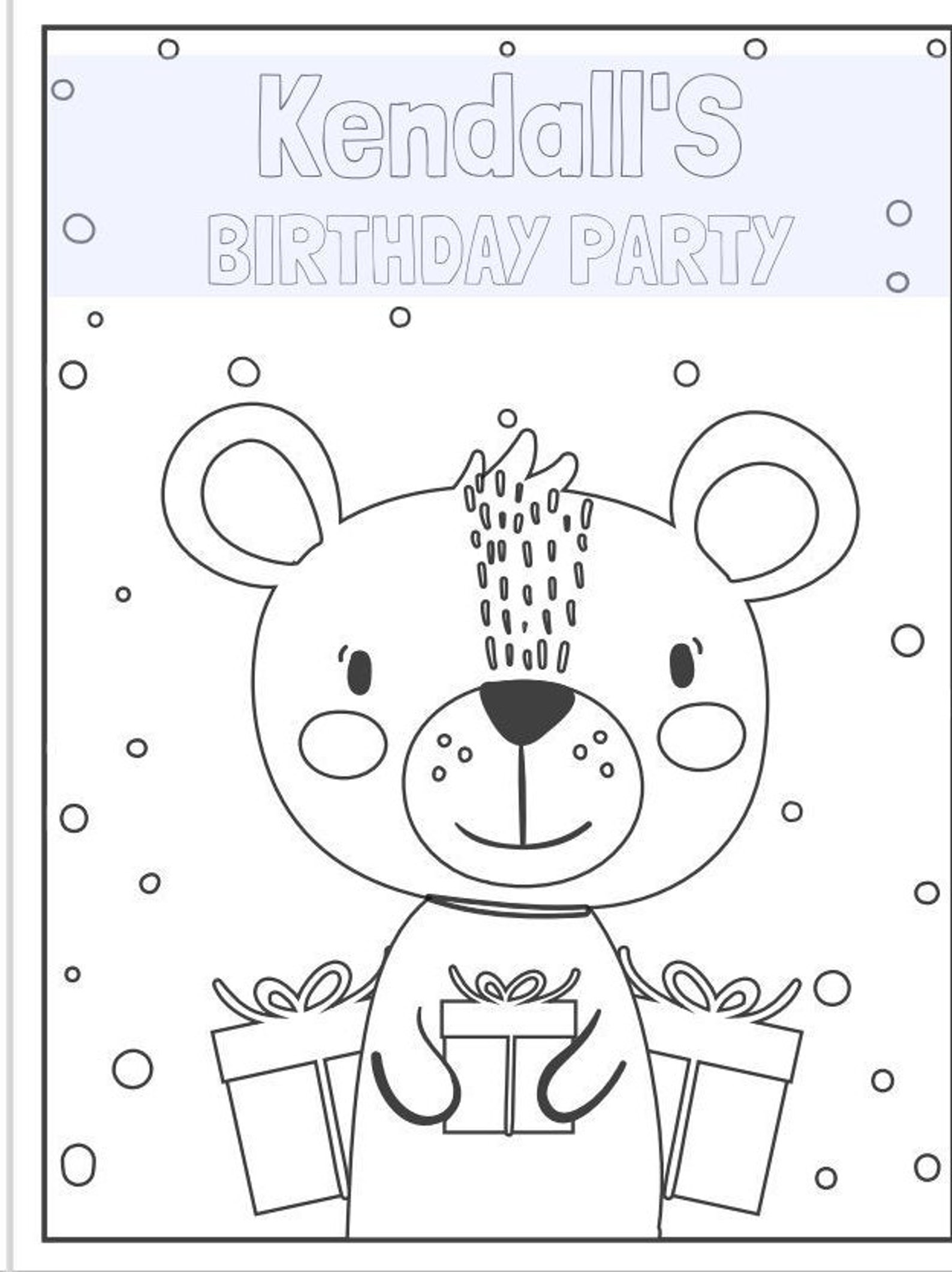Editable Birthday Coloring Pages - Etsy