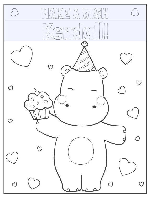 Editable Birthday Coloring Pages - Etsy