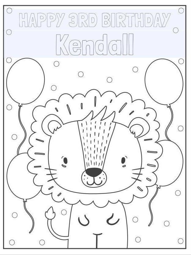 Editable Birthday Coloring Pages - Etsy