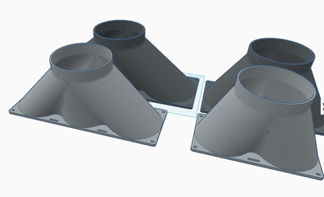 3D Printed Douple or Triple 120mm or 140mm Fan to 5" Duct Adapter: PC ...
