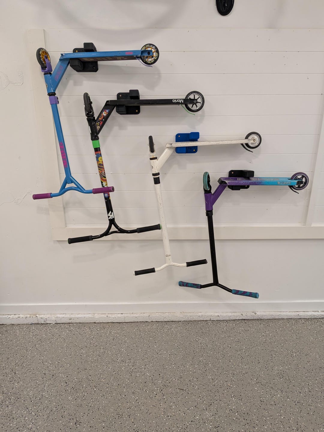 Wall-mount Kick Scooter Hanger – Organizer Rack for Kids’ Scooters ...