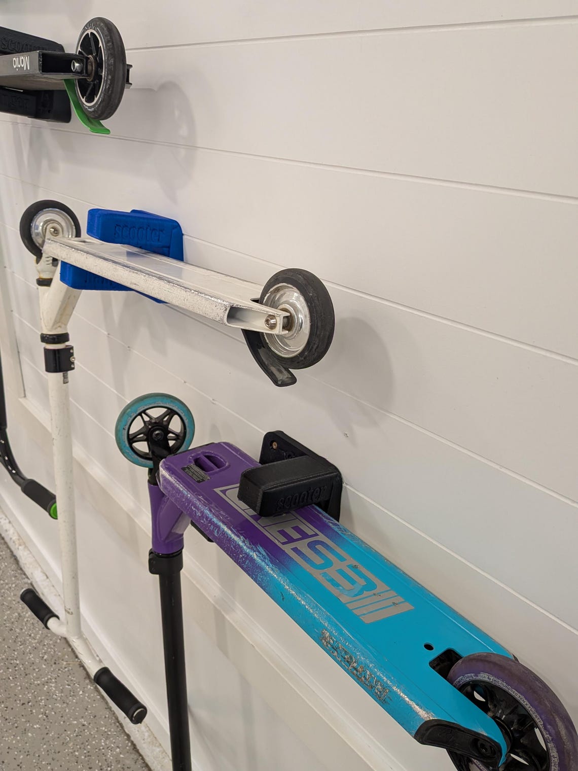 Wall-mount Kick Scooter Hanger – Organizer Rack for Kids’ Scooters ...