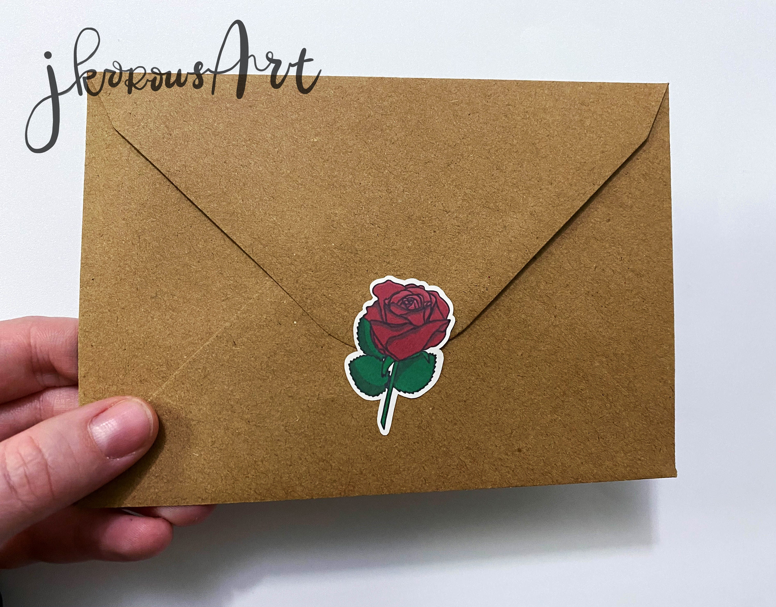 Envelope stickers Rose Sticker 1.5 inch sticker Envelope | Etsy