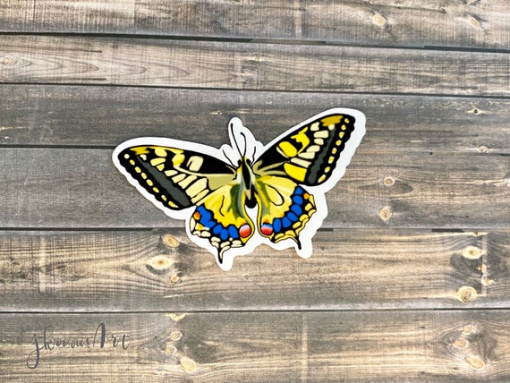 Yellow Butterfly sticker Butterfly sticker Nature sticker | Etsy