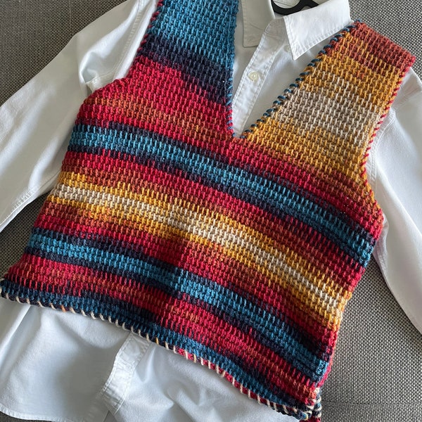 Striped Sweater Vest - Etsy