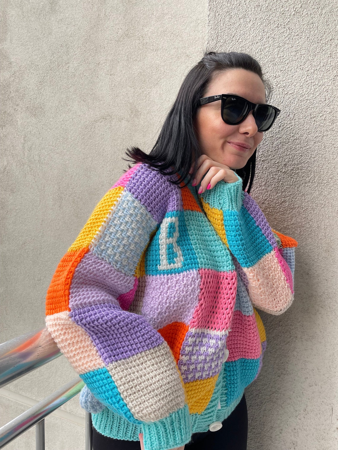 Harry Styles Knitted Letter Embroidered Cardigan,multicolor ...