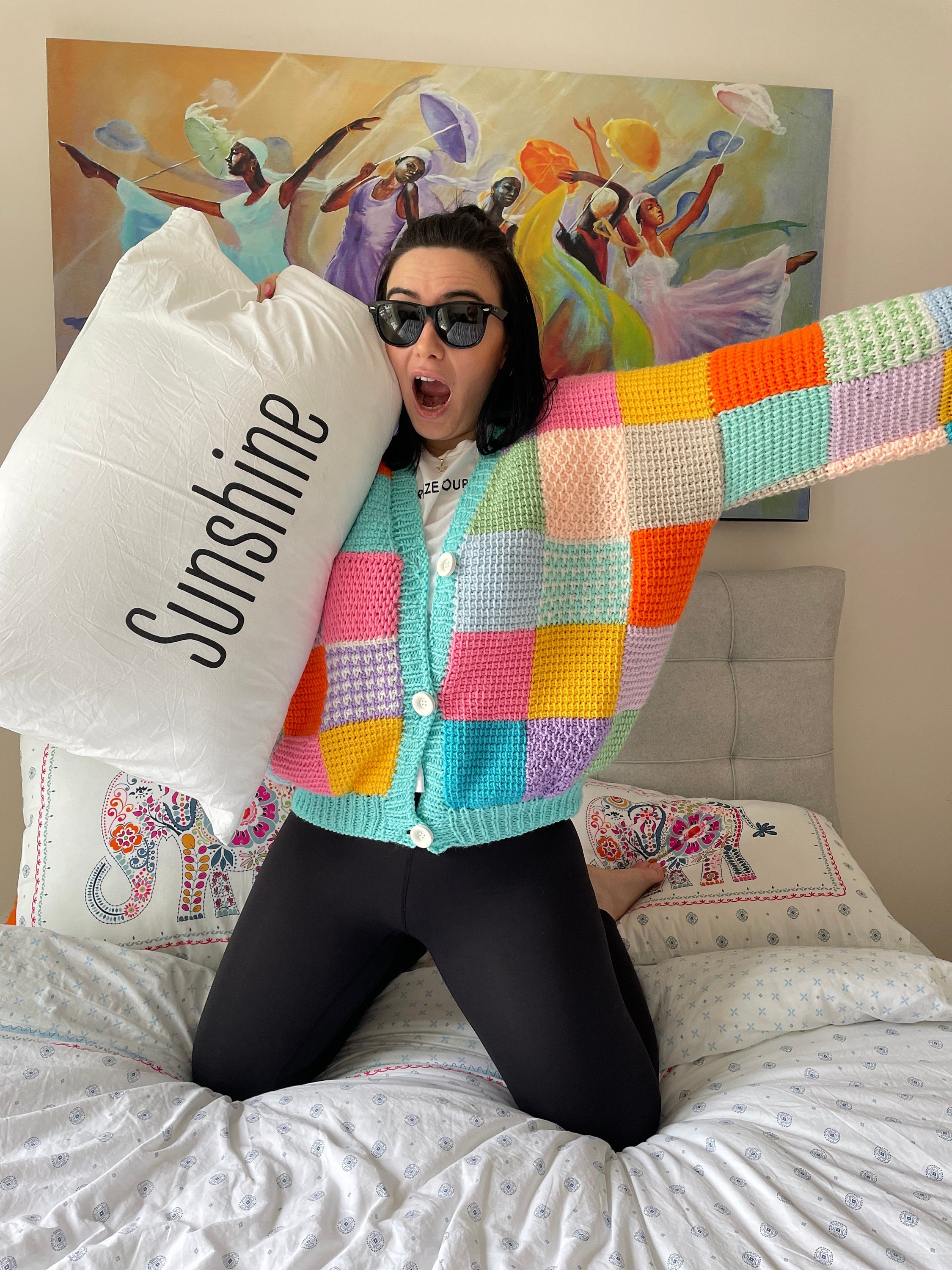 Harry Styles Knitted Letter Embroidered Cardigan,multicolor ...