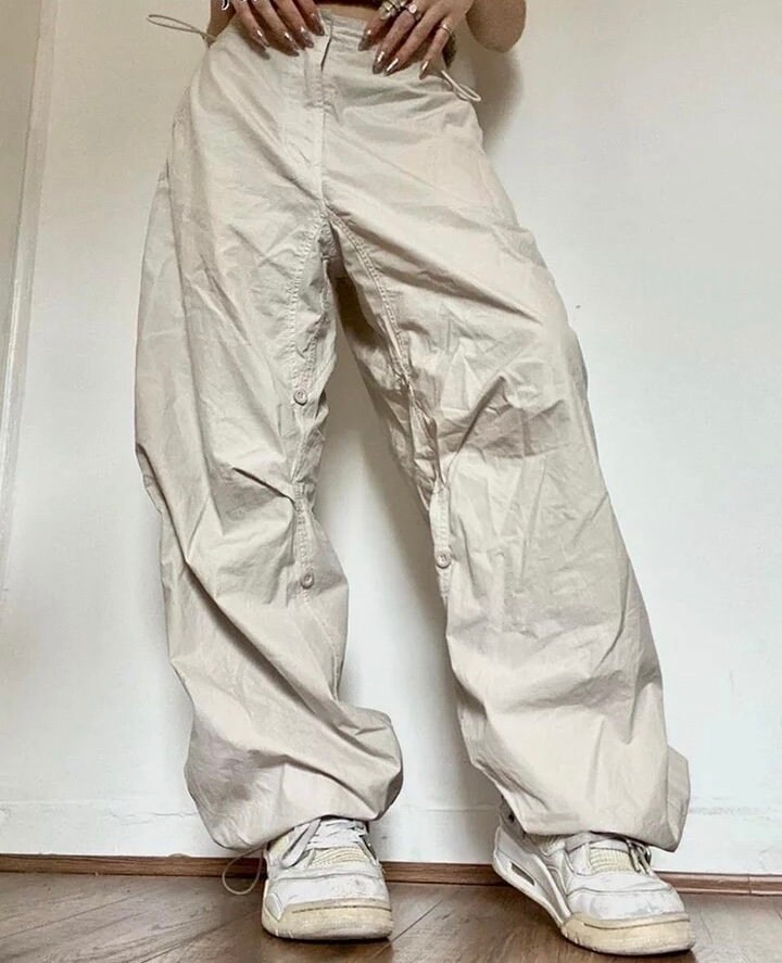 Vintage Drawstring Pants Parachute Cargo Pants Y2k Oversized Etsy Sweden