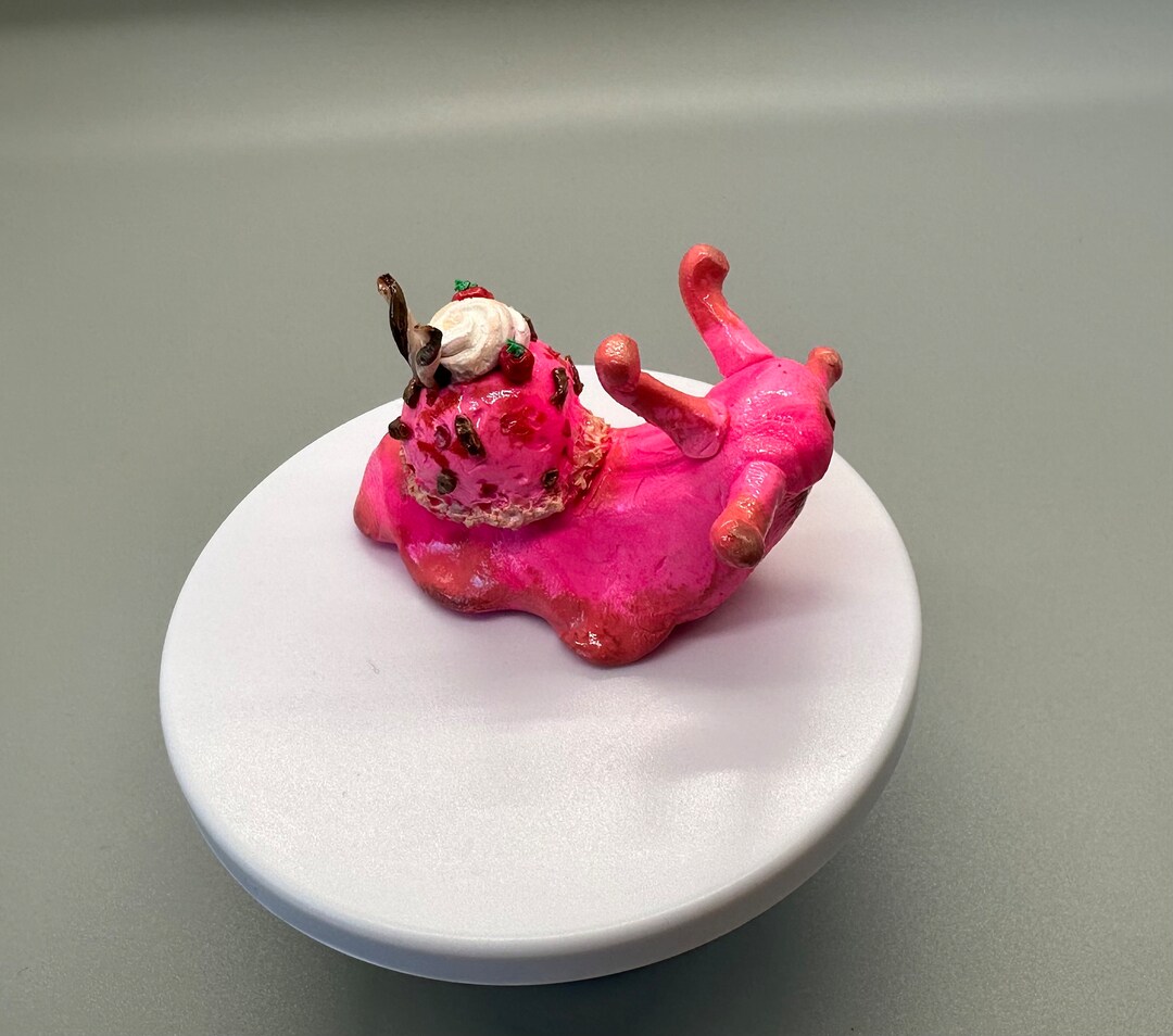 Cute Pink Ice-cream Slug, Clay Food Slug, Strawberry Ice-cream. - Etsy