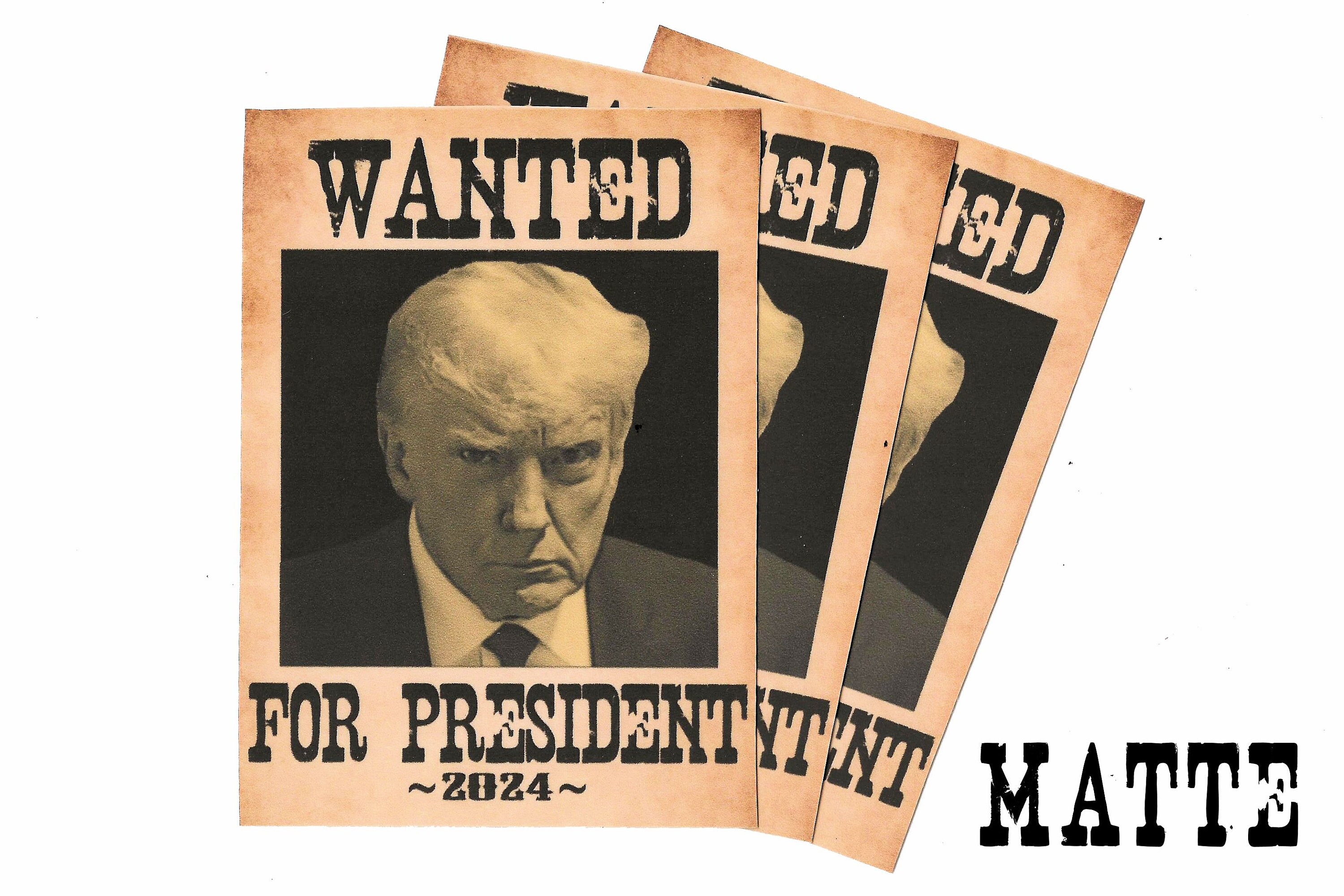 TRUMP 2024 Wanted for President Mug Shot Decal - Vinyl 3M™ Bumper ...