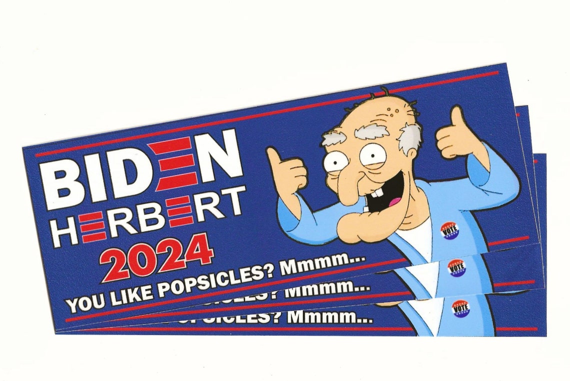 Herbert Family Guy Joe Biden 2024 Decal - Vinyl 3M™ Bumper Sticker ...