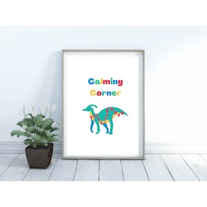 9 Dinosaur Theme Calming Corner Prints Kids Room Promote Mental Well ...