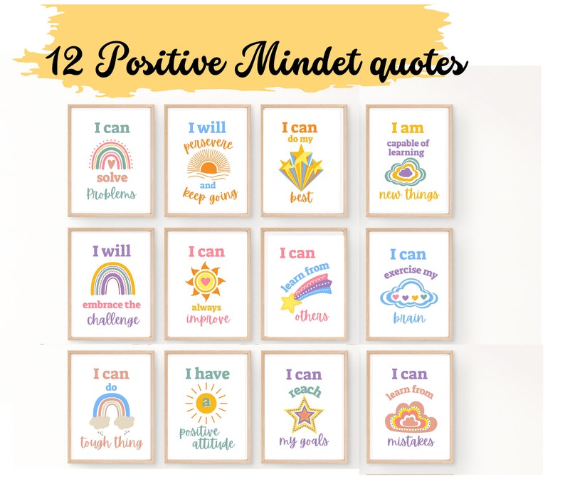 12 Positive Mindset Poster - Digital Downloads - Etsy