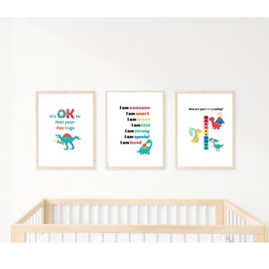 9 Dinosaur Theme Calming Corner Prints Kids Room Promote Mental Well ...