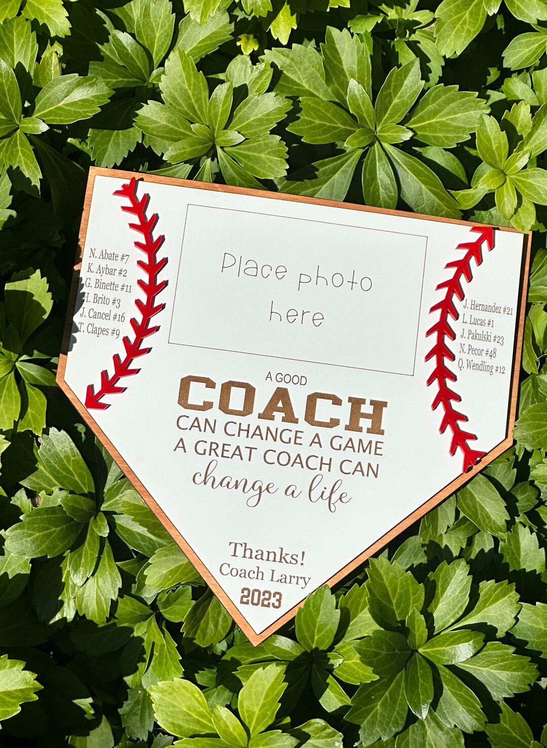 Baseball Coach End of the Year Gift With Team Picture and Team Names ...