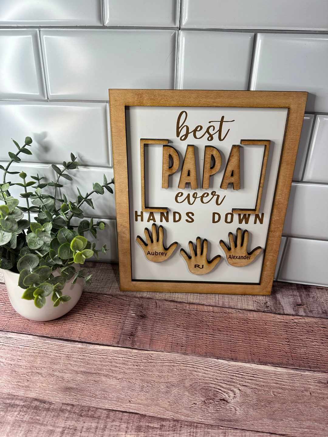 Papa Dad Grandpa Pop Pop Pop Father's Day Wood Sign Personalized With ...