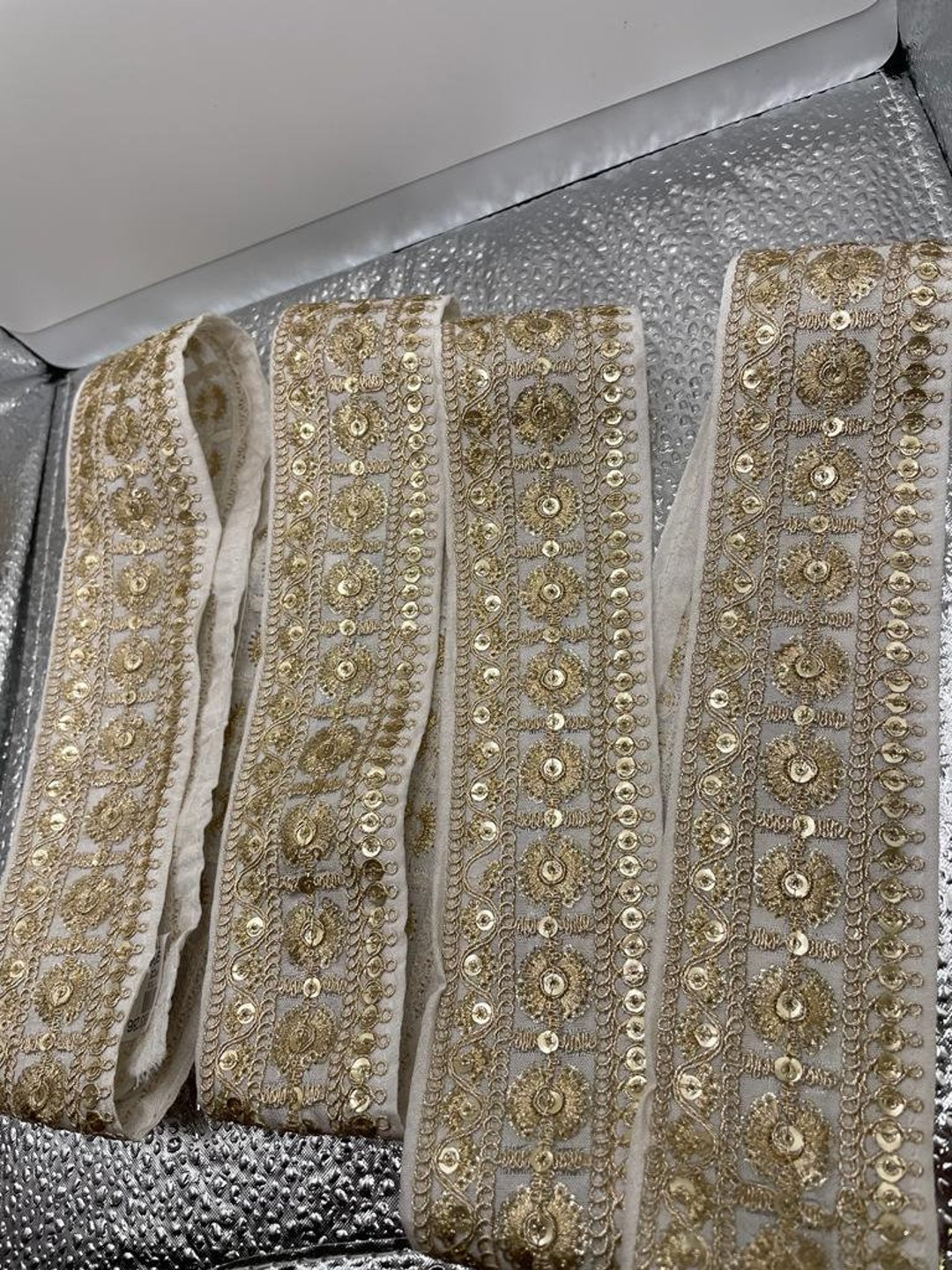 1 M Gold Indian Zari and Sequin Lace - Etsy