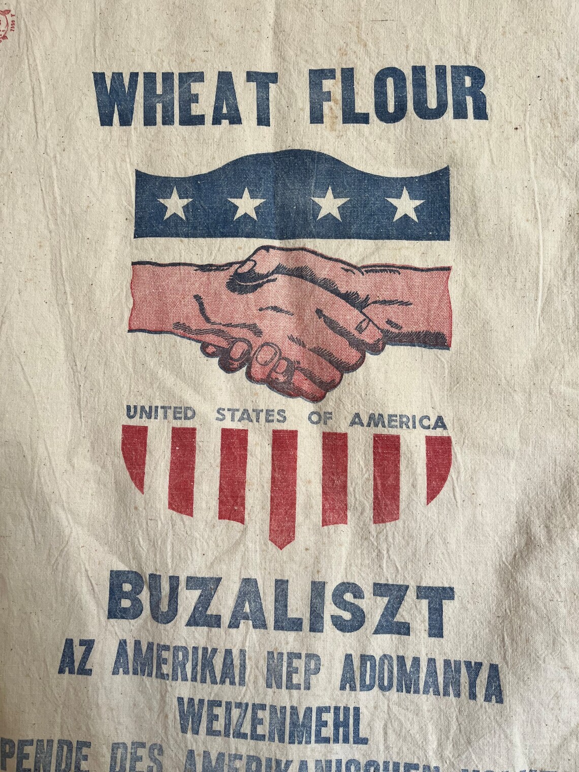 Original Vintage Flour Sack Donated to the People of Hungary WWII 100 ...