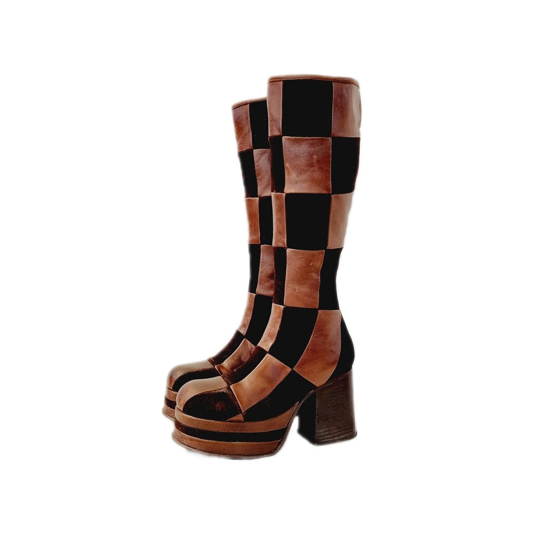 EU 37 / UK 4 Rare Vintage El Dantes Knee High Patchwork Boots - Etsy