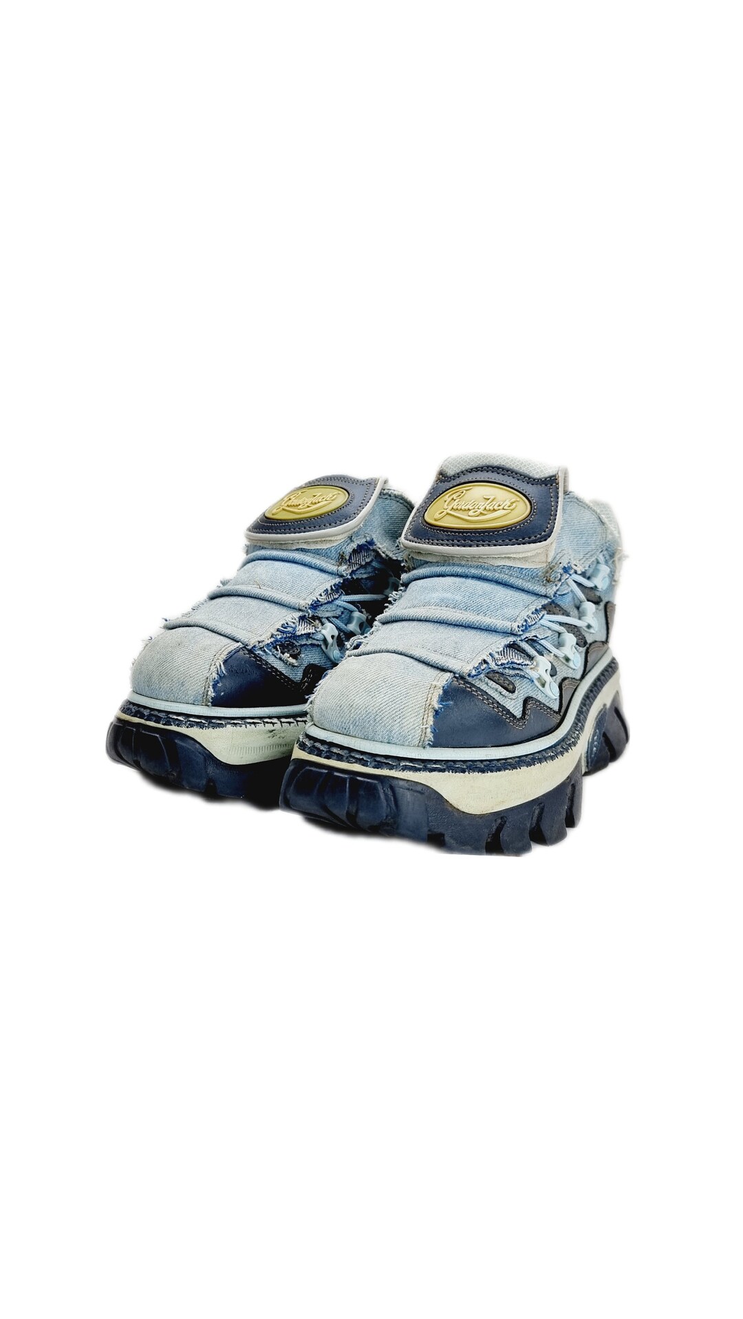 EU 38 / UK 5 Blue Denim Gordon Jack Platform Sneakers / Trainers as ...