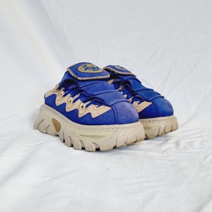 EU 38 / UK 5 Grey and Cobalt Blue Gordon Jack Platform Sneakers ...